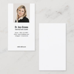 Simple Professional Add Image Photo Business Card | Zazzle