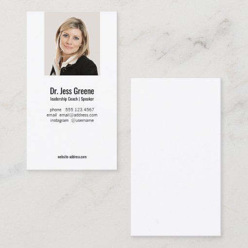 Simple Professional Add Image Photo Business Card | Zazzle