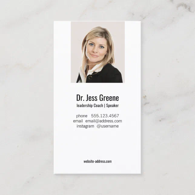 Simple Professional Add Image Photo Business Card | Zazzle