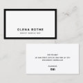 Simple Professional Black Border White Border Calling Card | Zazzle