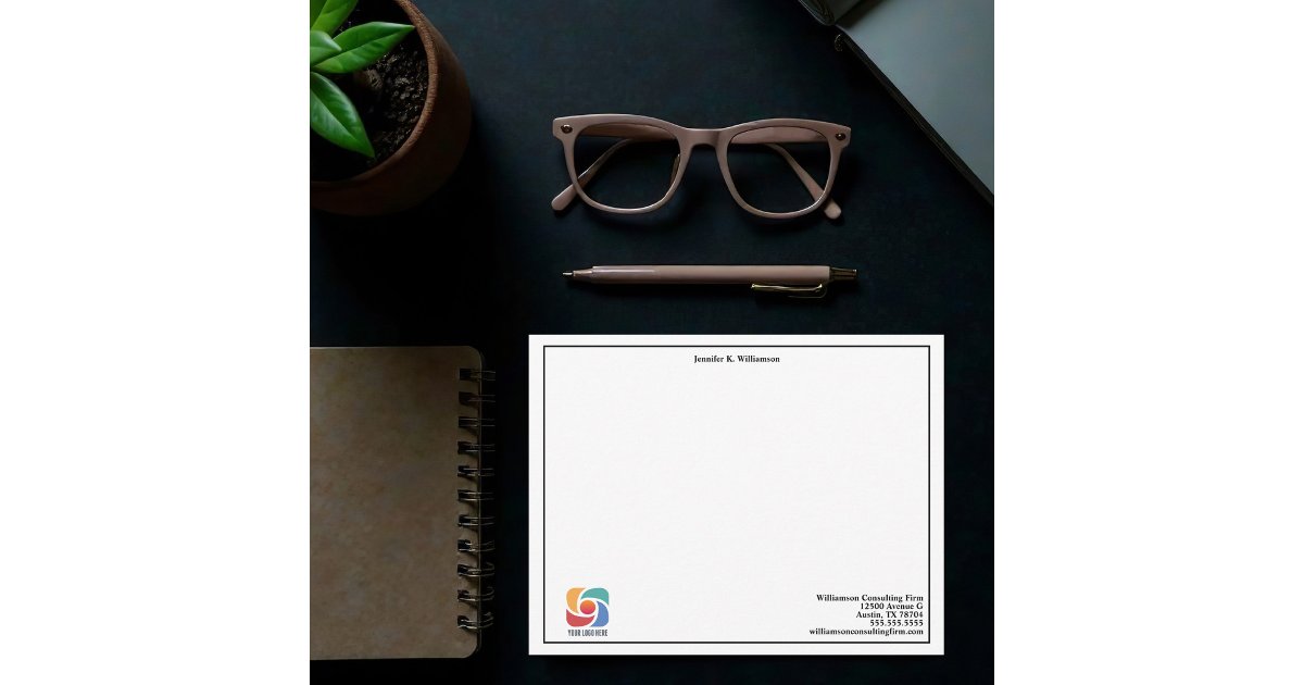 Simple Professional Business Logo Personalized Note Card | Zazzle
