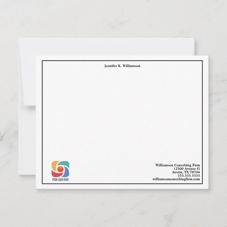 Simple Professional Business Logo Personalized Note Card | Zazzle