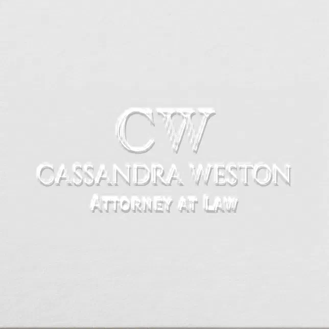 Simple Professional Business Name Title Initials Embosser | Zazzle
