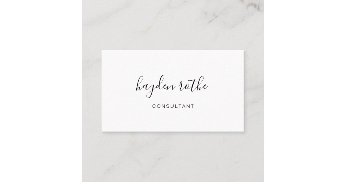 Simple Professional Calligraphy Script Name Business Card | Zazzle