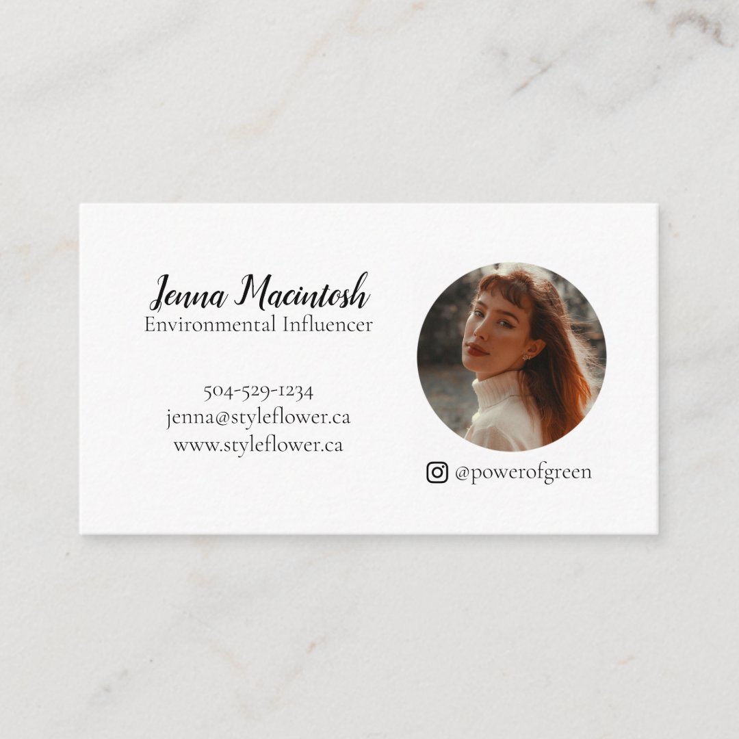 Simple Professional Circle Portrait and Logo Business Card | Zazzle