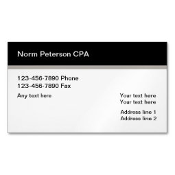 Simple Professional CPA Accountant Business Card Magnet | Zazzle