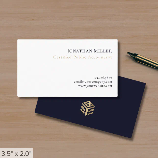 Simple Professional CPA Business Card | Zazzle