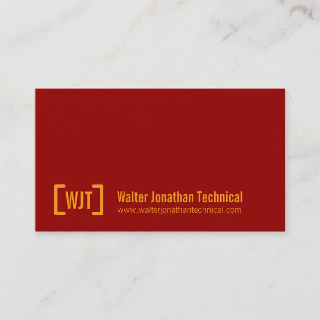 Simple professional dark red orange business cards | Zazzle