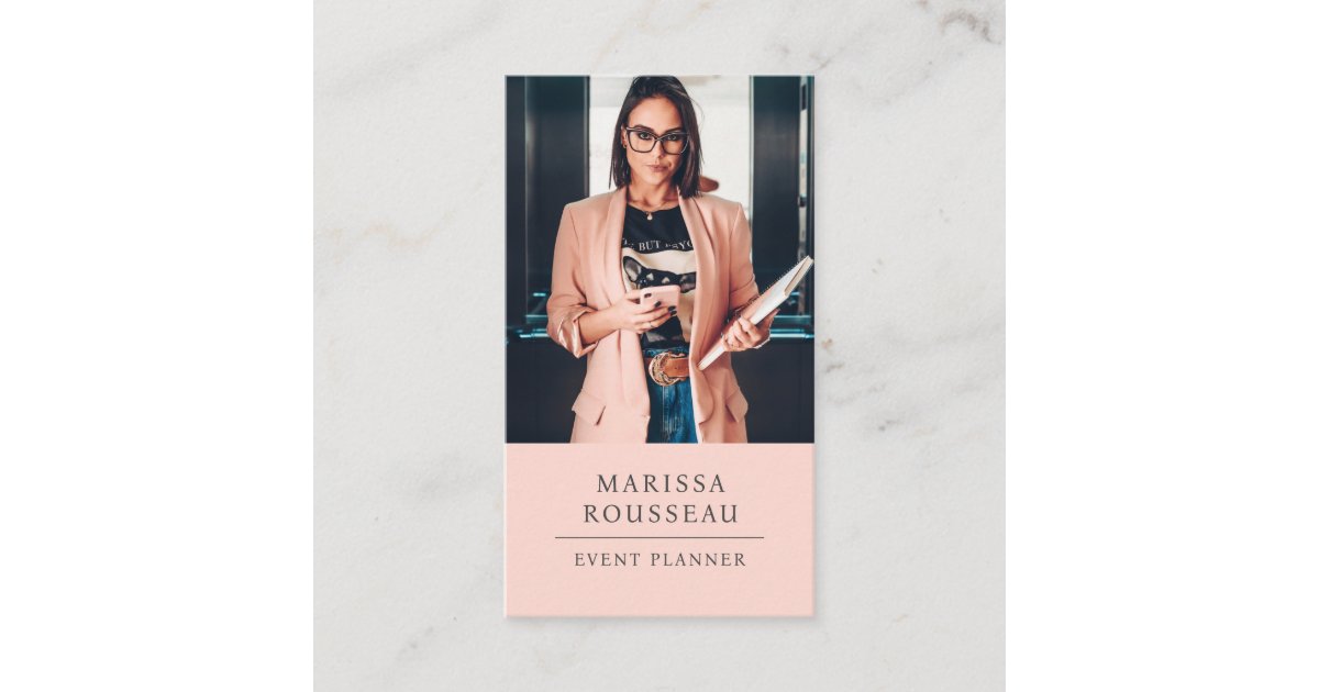 Simple Professional Event Planner Photo Business Card | Zazzle