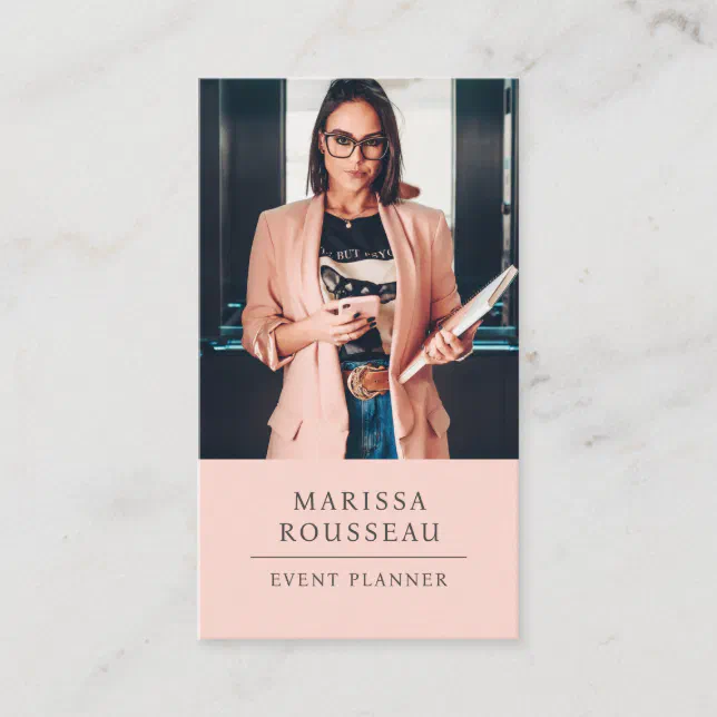 Simple Professional Event Planner Photo Business Card | Zazzle