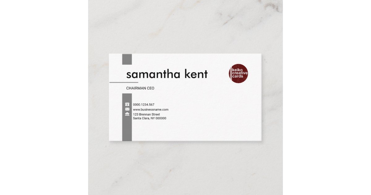 Simple Professional Exquisite White CEO Business Card | Zazzle