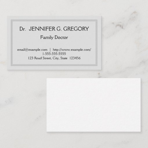 Simple & Professional Family Doctor Business Card | Zazzle