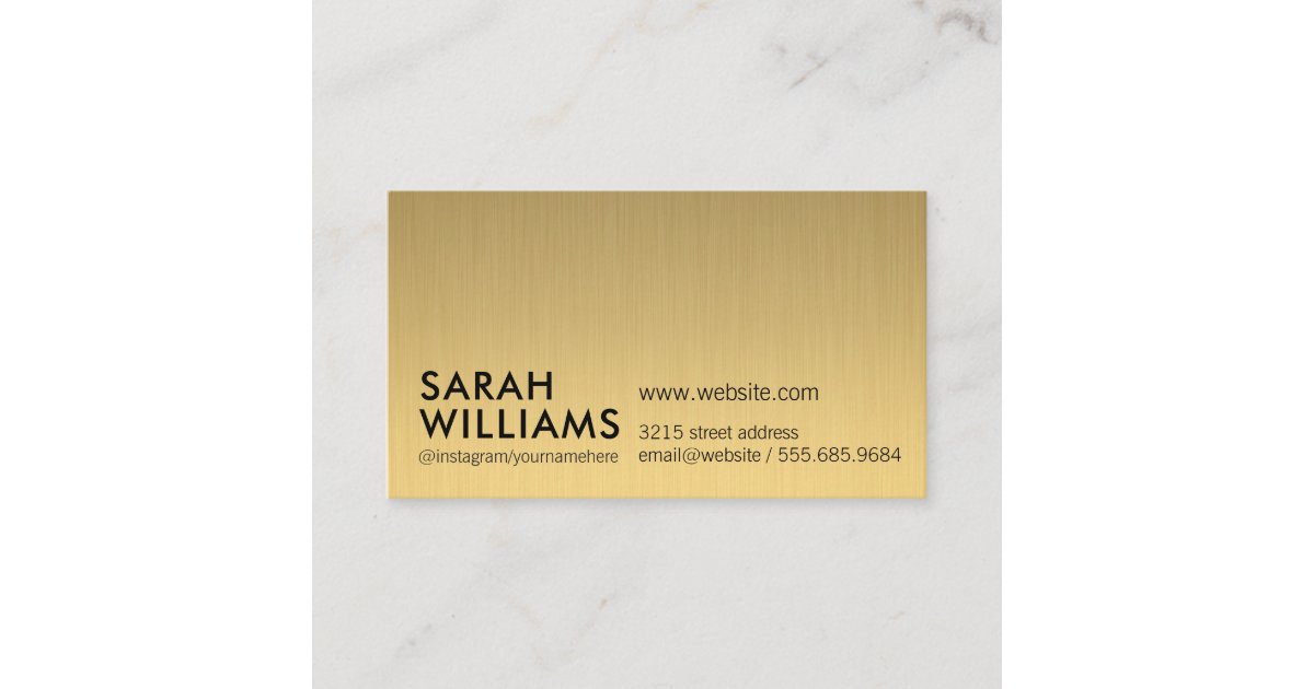 Simple Professional Gold Metallic Business Card | Zazzle