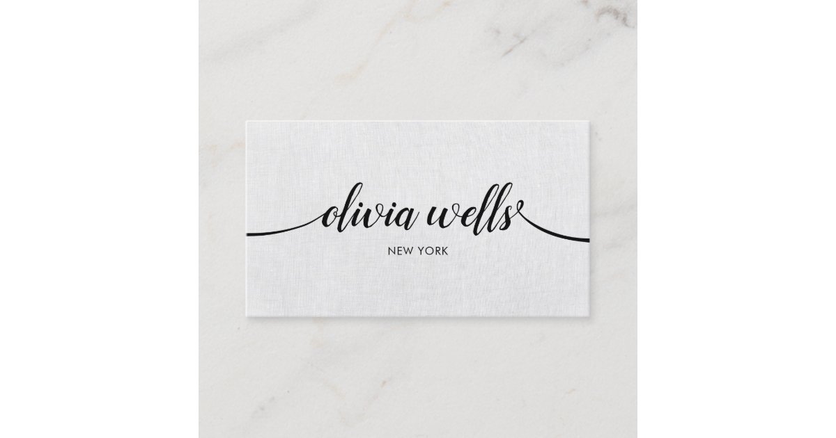 Simple Professional Gray Handwritten Script Business Card | Zazzle