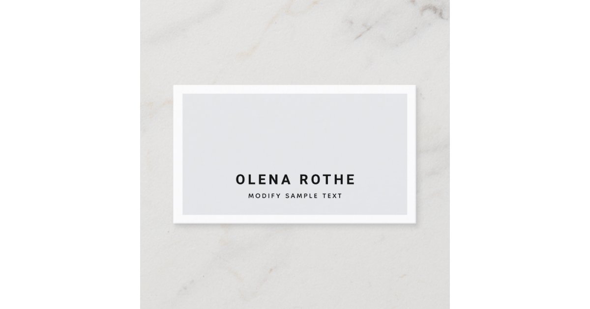 Simple Professional Gray White Boder Calling Card | Zazzle