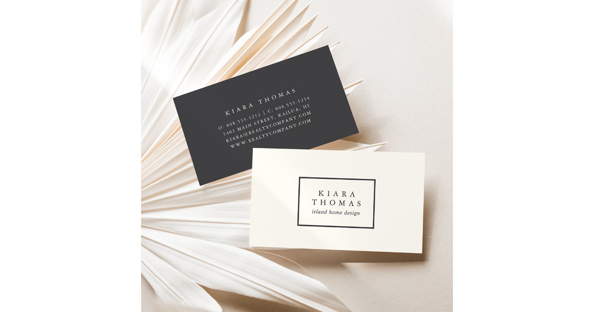 Simple Professional Grey and Ivory Business Card | Zazzle