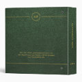 Simple professional lawyer attorney green leather 3 ring binder | Zazzle