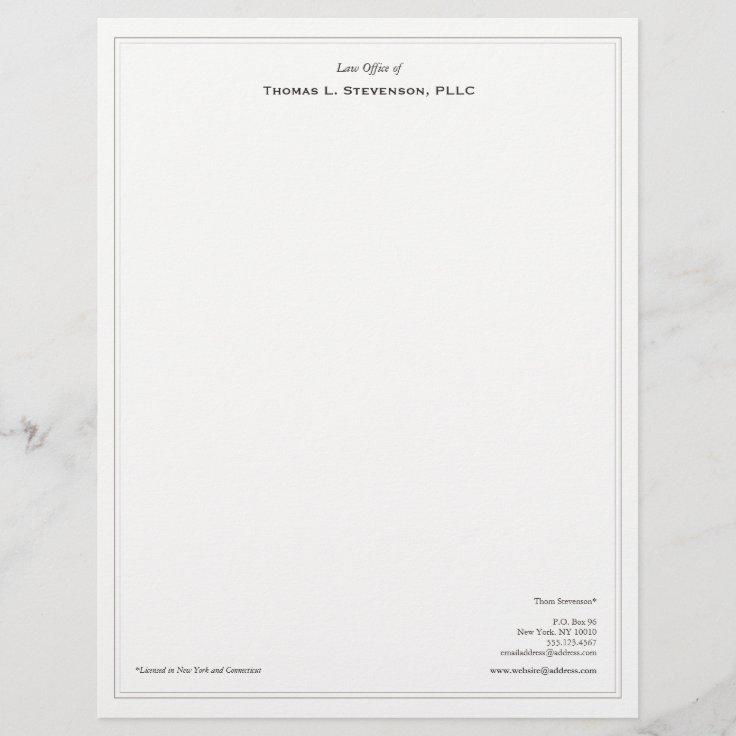 Simple Professional Lawyer Letterhead | Zazzle
