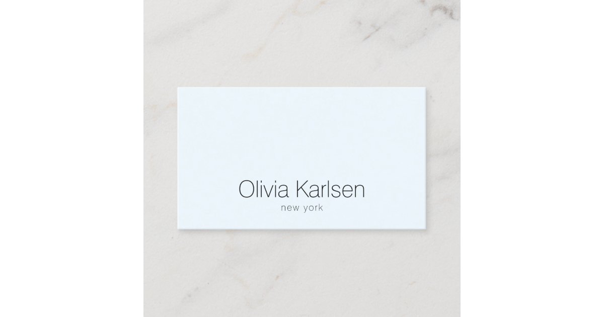 Simple Professional Light Blue Modern Business Card | Zazzle