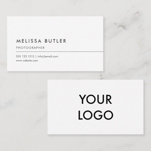 Simple Professional Minimalist Logo Business Card | Zazzle