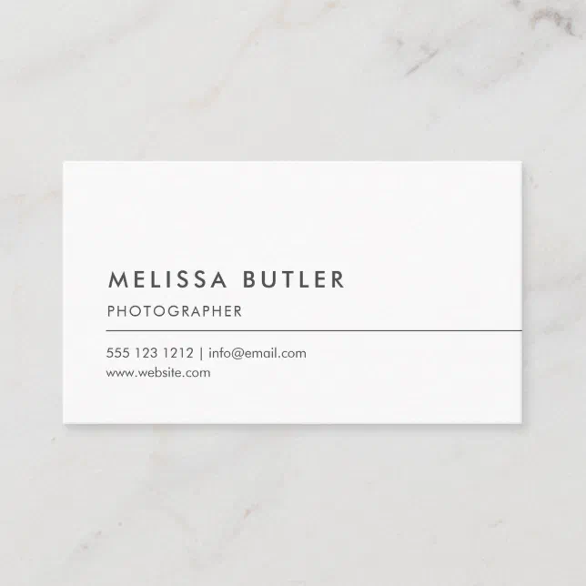 Simple Professional Minimalist Logo Business Card | Zazzle