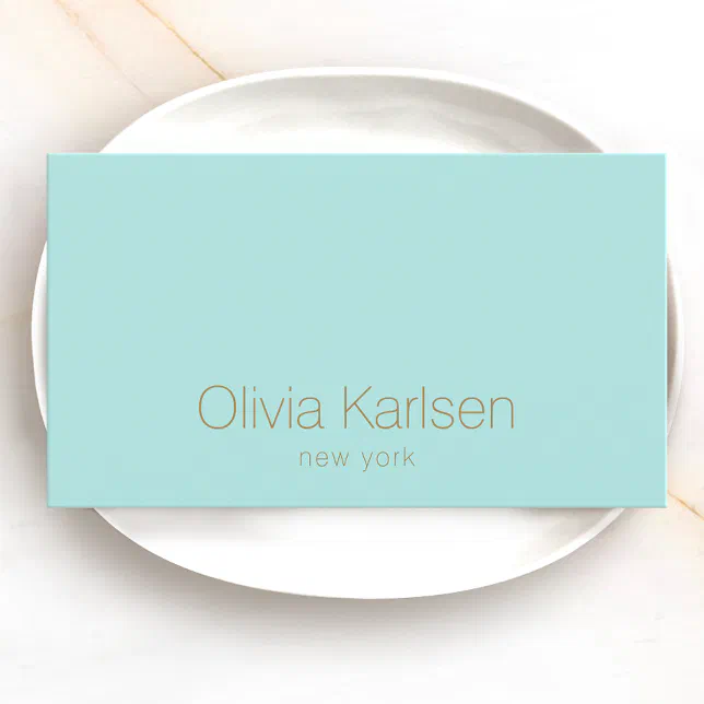 Simple Professional Modern Turquoise Business Card | Zazzle