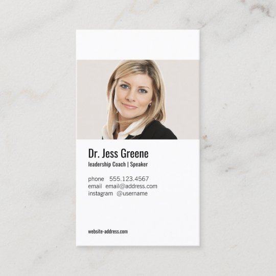 Simple Professional Profile Add Photo Image Business Card | Zazzle.com