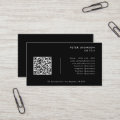 Simple Professional QR Code Logo Black & White Business Card | Zazzle