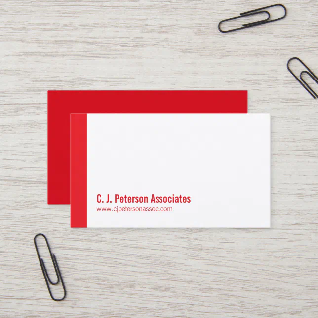 Simple professional red white business cards | Zazzle