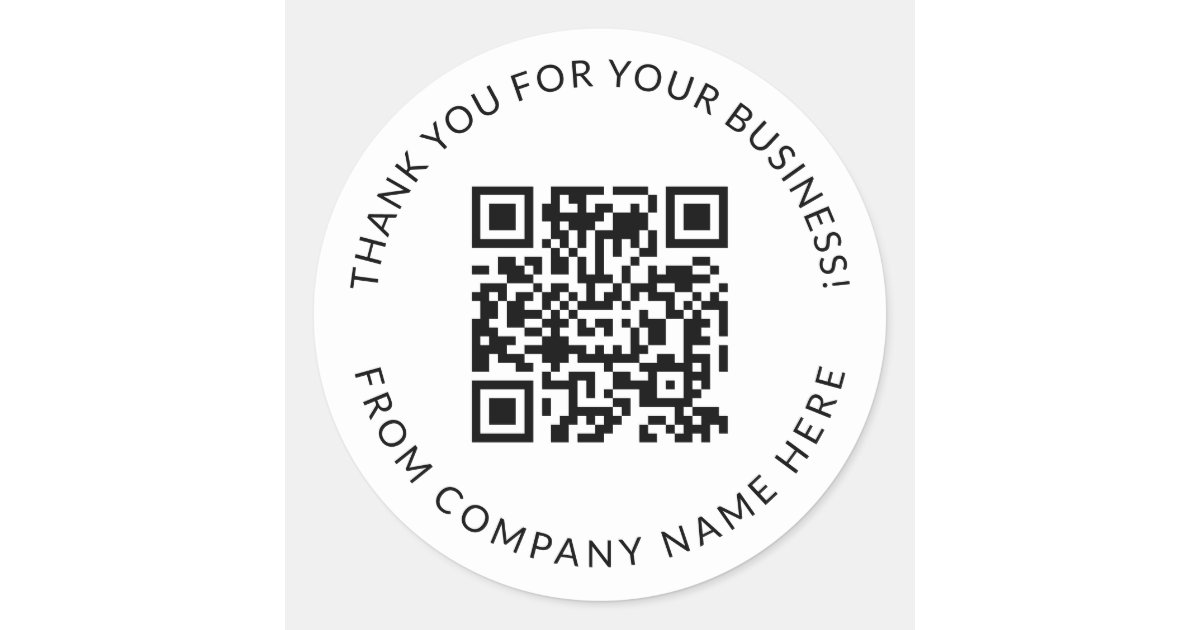 Simple Professional Thank you Qr Code Stickers | Zazzle