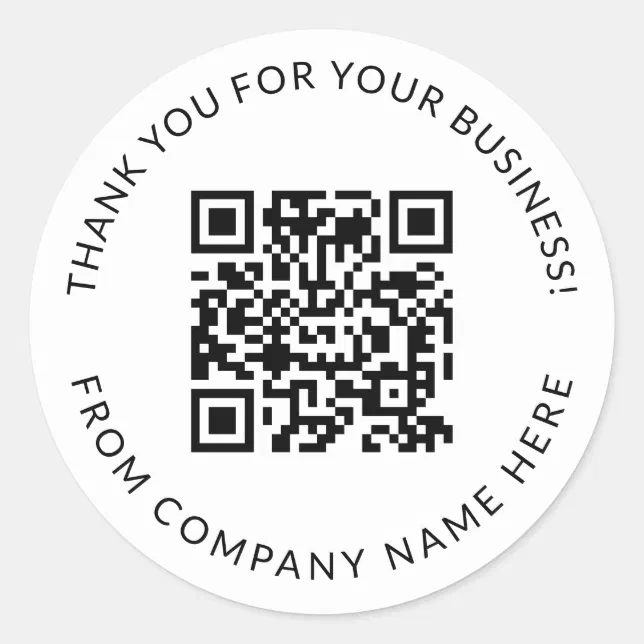 Simple Professional Thank you Qr Code Stickers | Zazzle