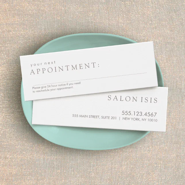 Simple Professional White Appointment Reminder | Zazzle