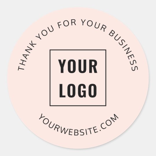 Simple Promotional Business Logo Classic Round Sticker | Zazzle.com