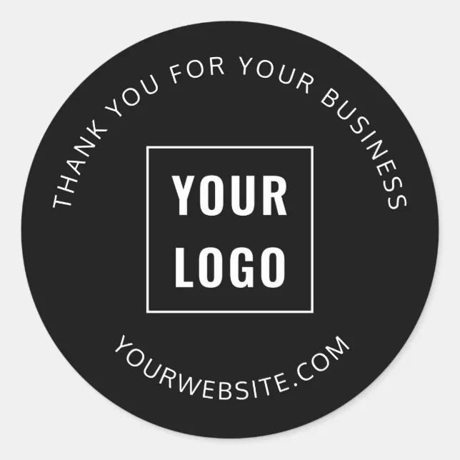 Simple Promotional Business Logo Classic Round Sticker | Zazzle