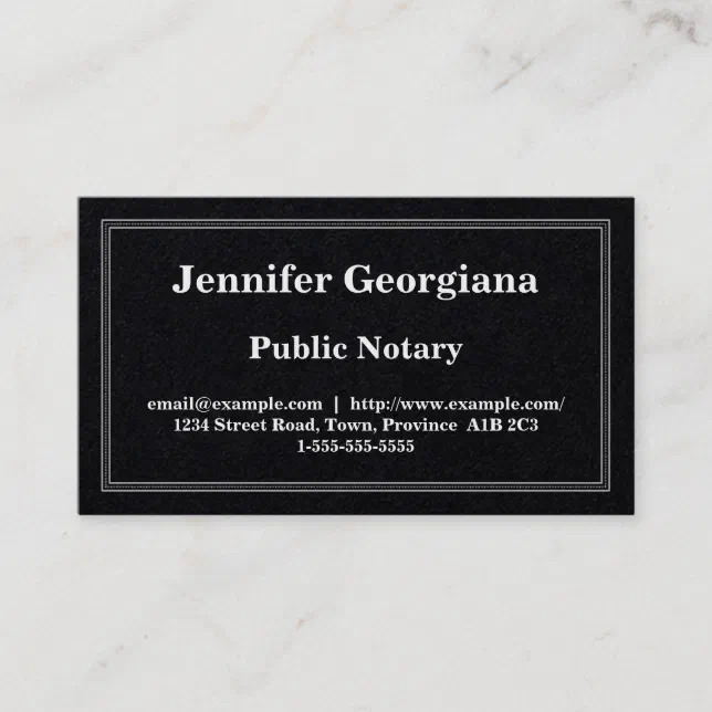 Simple Public Notary Business Card | Zazzle