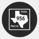 Simple Puro Che 956 Texas Road Sign Classic Round Sticker | Zazzle