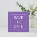Simple Purple Line Border Wedding Square Save The Date | Zazzle