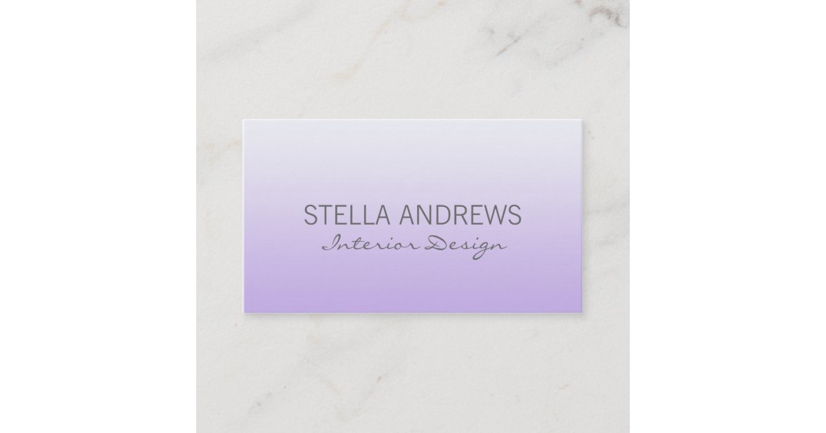 Simple Purple Ombre Gradient Business Card | Zazzle