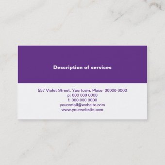 Simple Purple Panel Business Card | Zazzle
