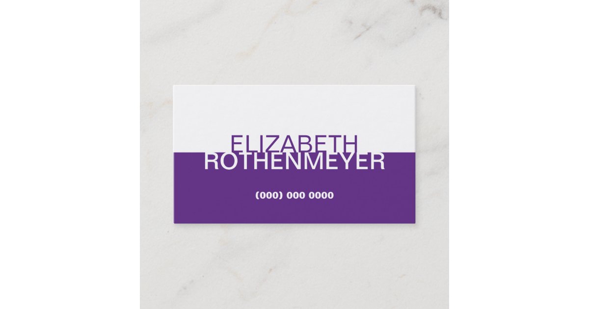 Simple Purple Panel Business Card | Zazzle