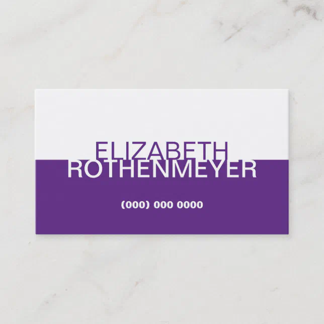 Simple Purple Panel Business Card | Zazzle