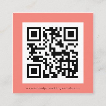Simple QR Code Coral Rose Wedding RSVP Enclosure | Zazzle