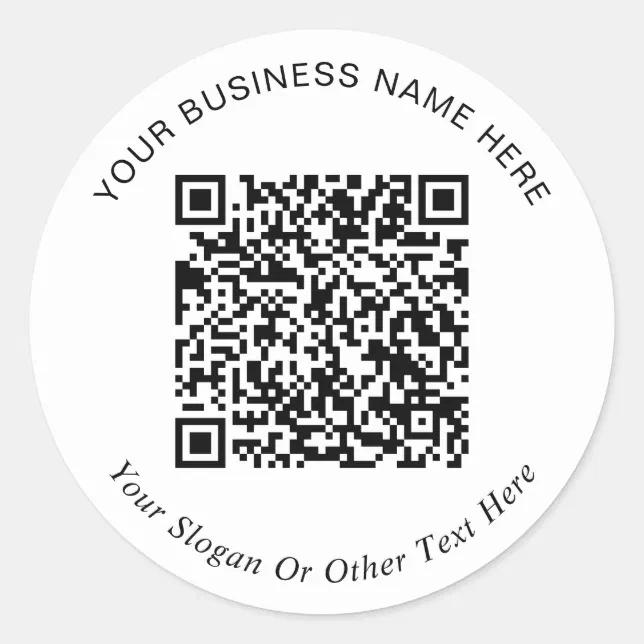 Simple QR Code Promotional Classic Round Sticker | Zazzle