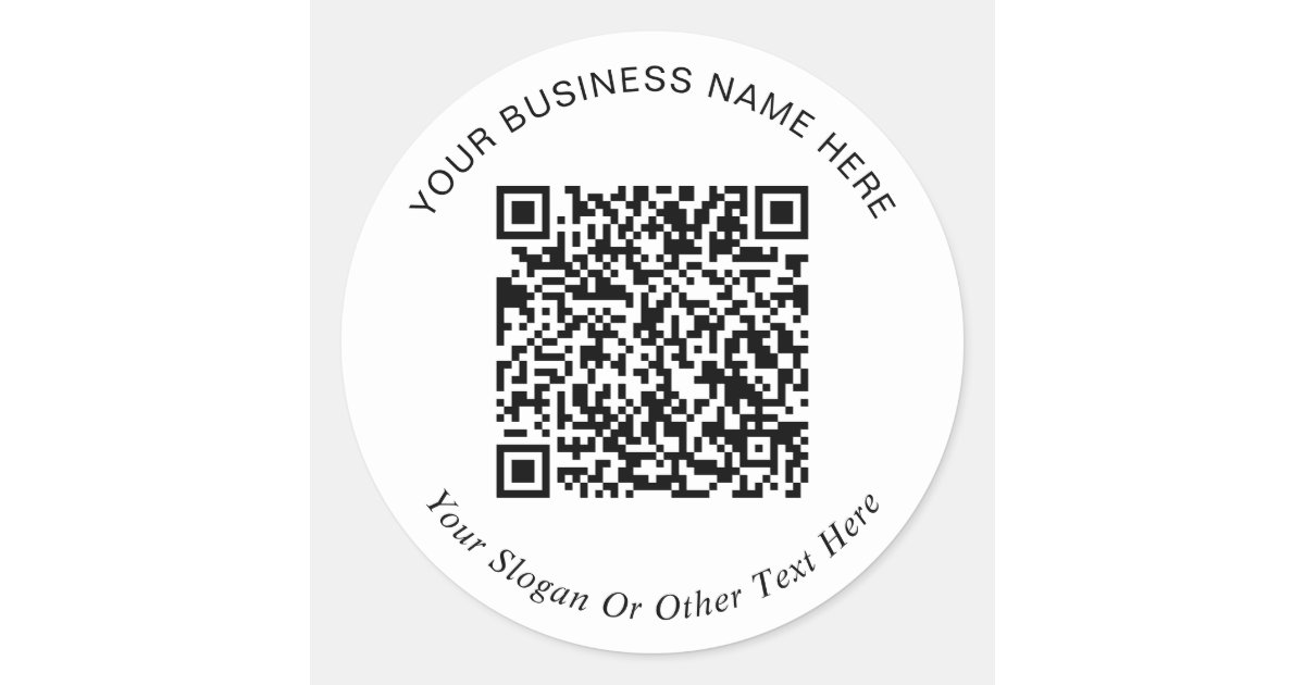 Simple QR Code Promotional Classic Round Sticker | Zazzle