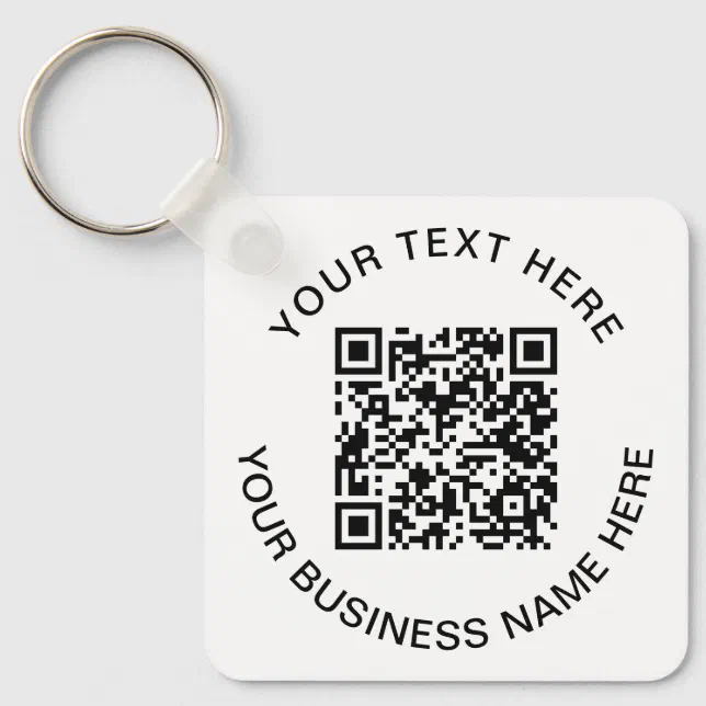 Simple QR Code Promotional Keychain | Zazzle