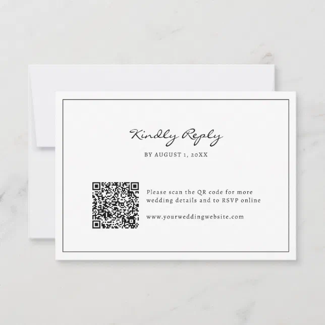 Simple QR Code RSVP Card | Zazzle