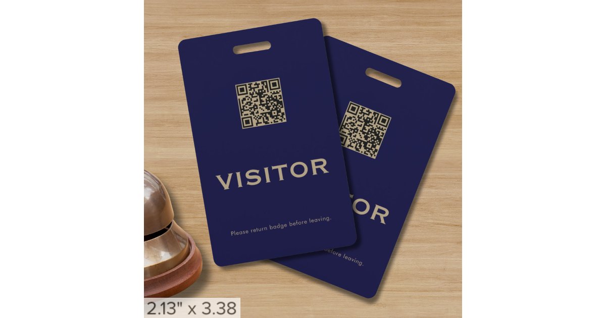 Simple QR Code Visitor Badge | Zazzle