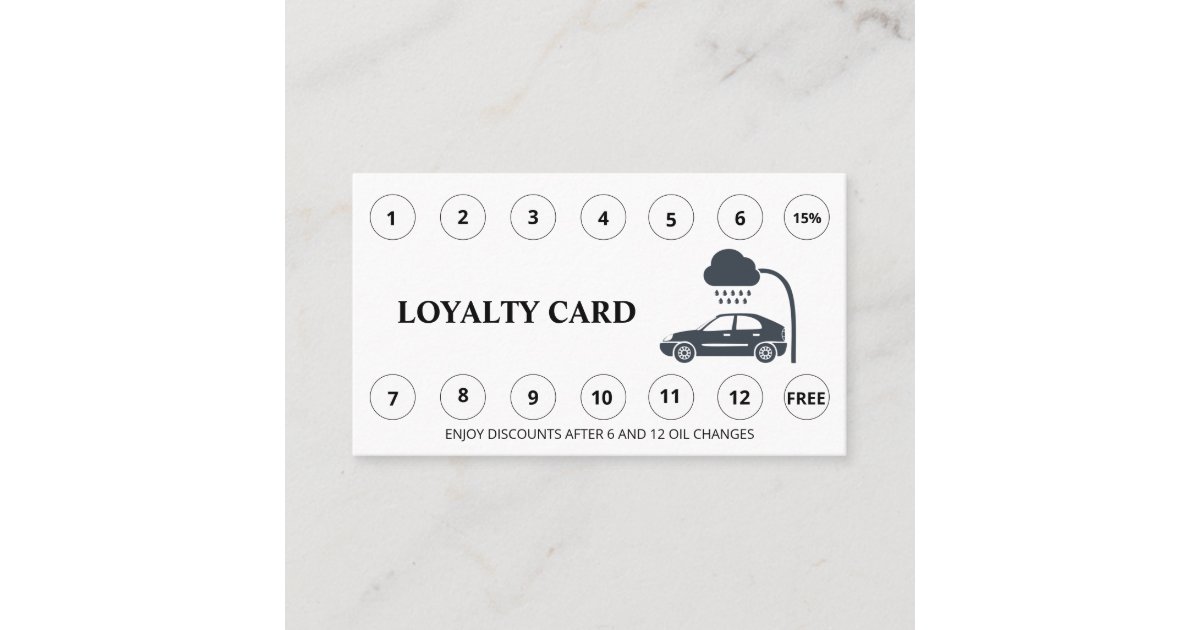 Simple QR Thank You Rewards Car Wash LOGO Loyalty Card | Zazzle