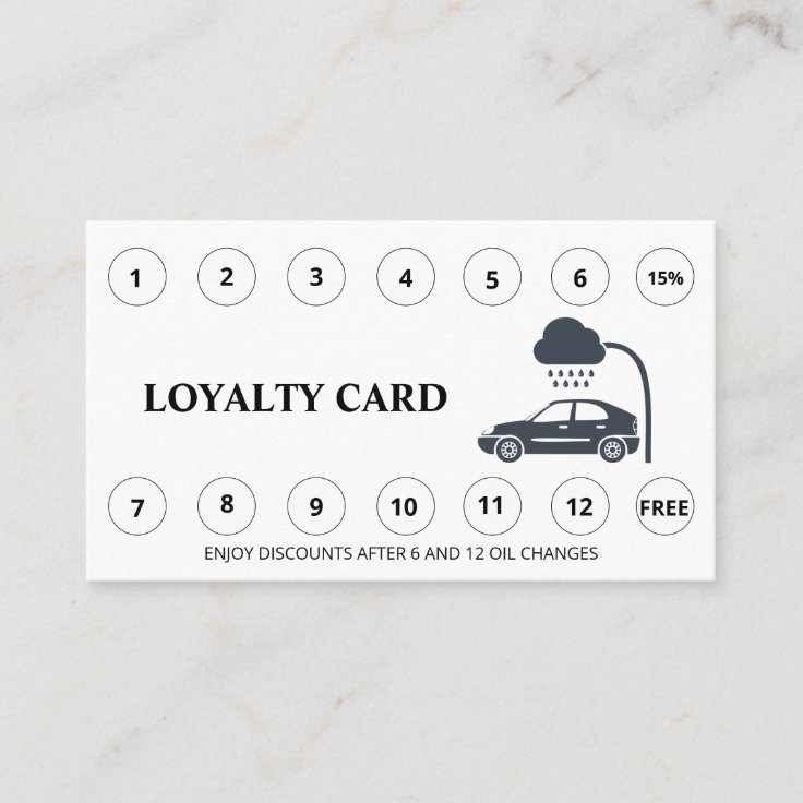 Simple QR Thank You Rewards Car Wash LOGO Loyalty Card | Zazzle