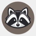 Simple Raccoon Design Classic Round Sticker | Zazzle